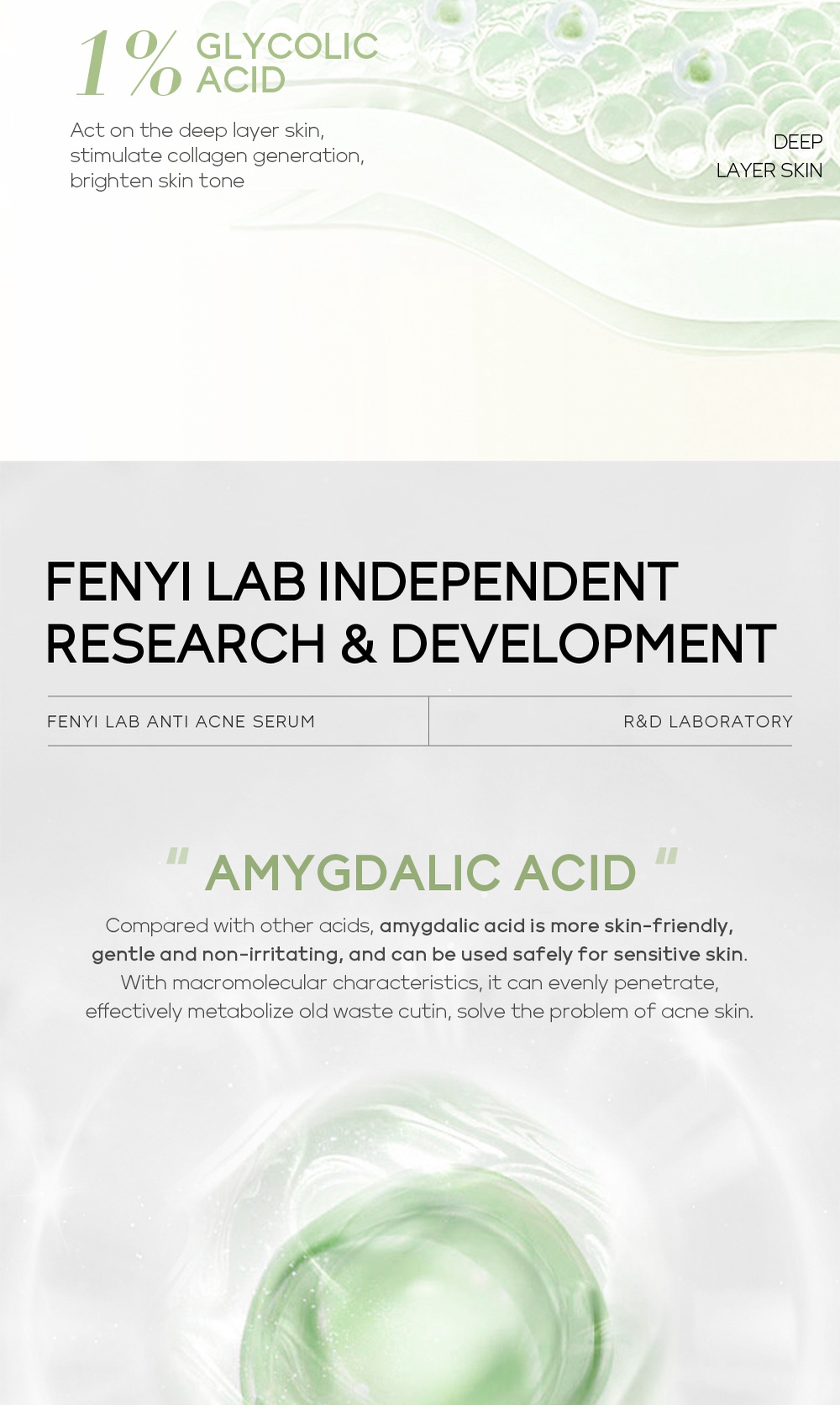 FENYI Lab 2% Salicylic Acid Anti Acne Peeling Serum Natural Cica ...