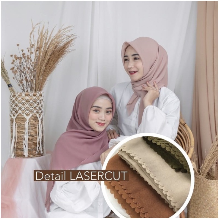 Bella Square Lasercut Hijab | Shopee Philippines
