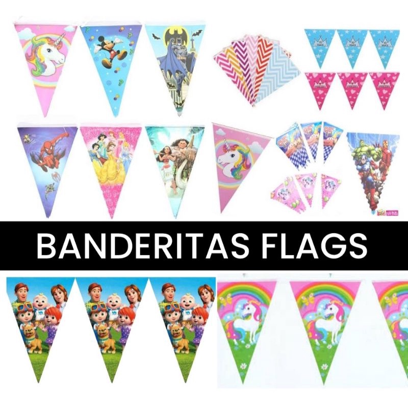 BANDERITAS 2.5meter birthday party needs decor , flag, coco melon ...