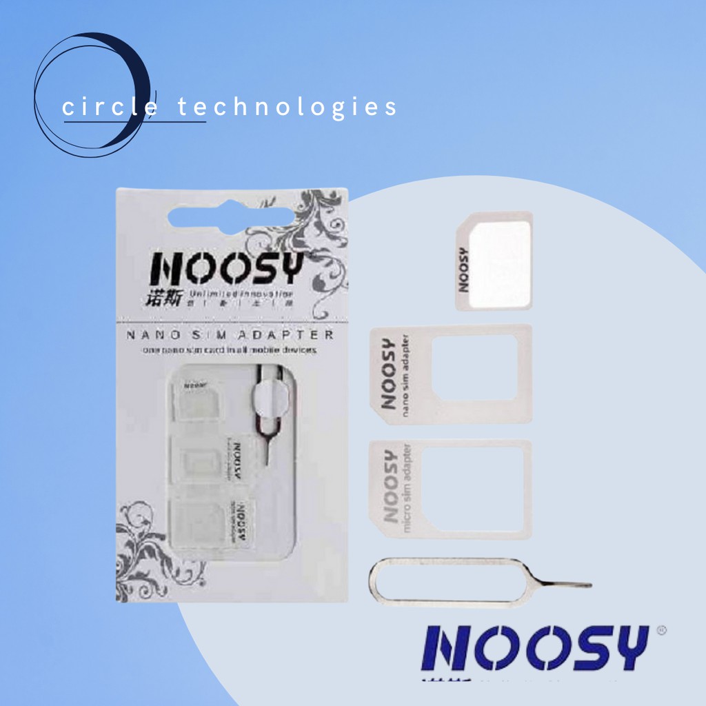 NOOSY Sim Adapter Set with Sim Ejector- White | Shopee Philippines