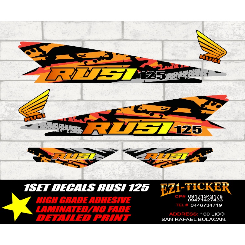 RUSI 125 RACING DECALS DESIGN 2 | Shopee Philippines