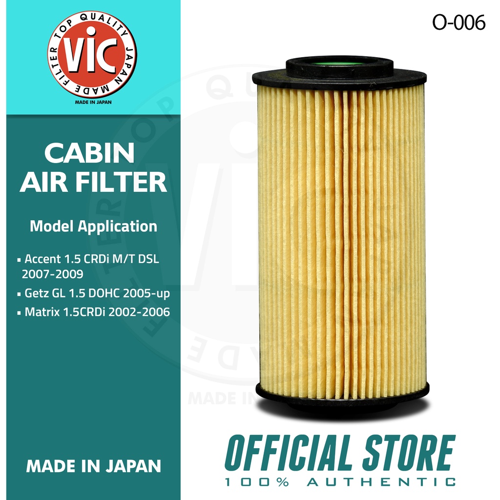 VIC Oil Filter Element Type O-006 for Hyundai Accent, Getz, Matrix ...
