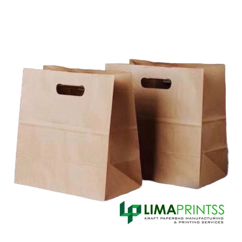 [LP] Plain Punch Hole Brown Kraft Paper Bag | Shopee Philippines