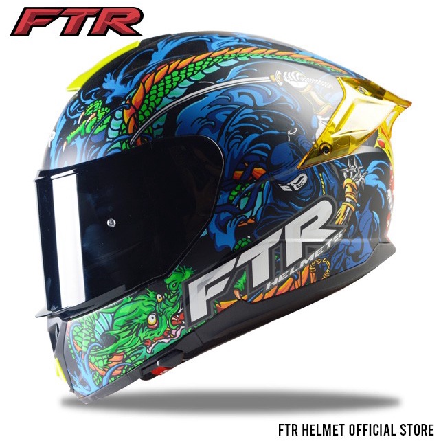FTR Helmets XR2 Pro - Ninja X Samurai Matte Full Face Dual Visor Helmet ...