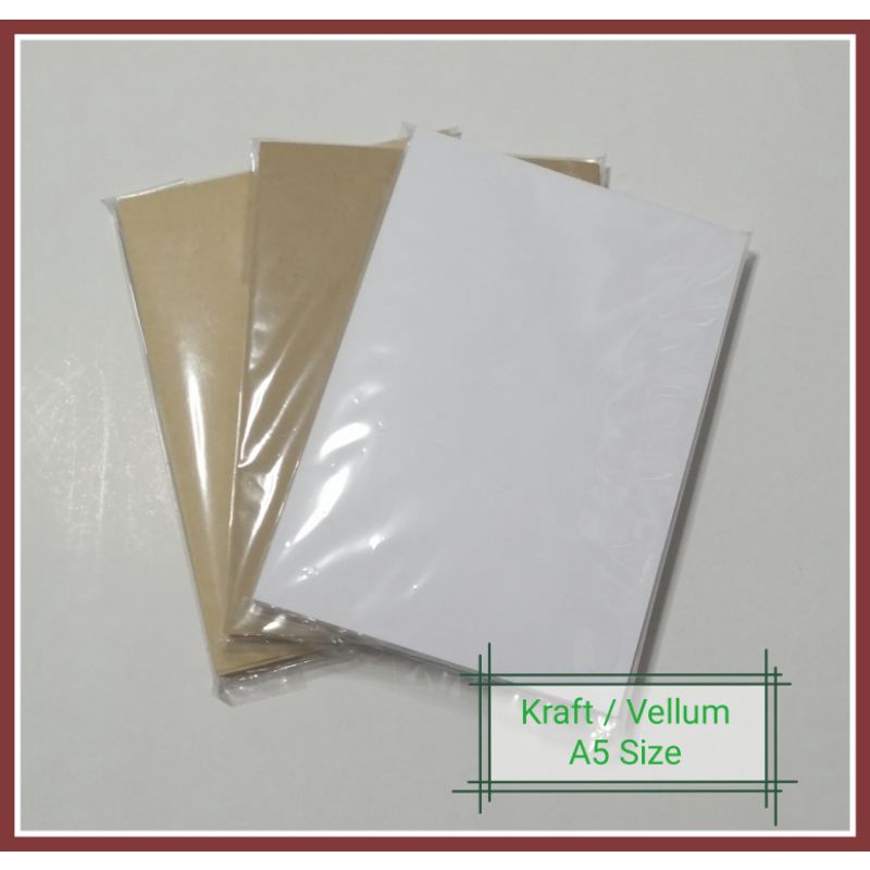 50pcs/100pcs A5 SIZE 70/115gsm Kraft paper /Parchment/Vellum 160gsm ...