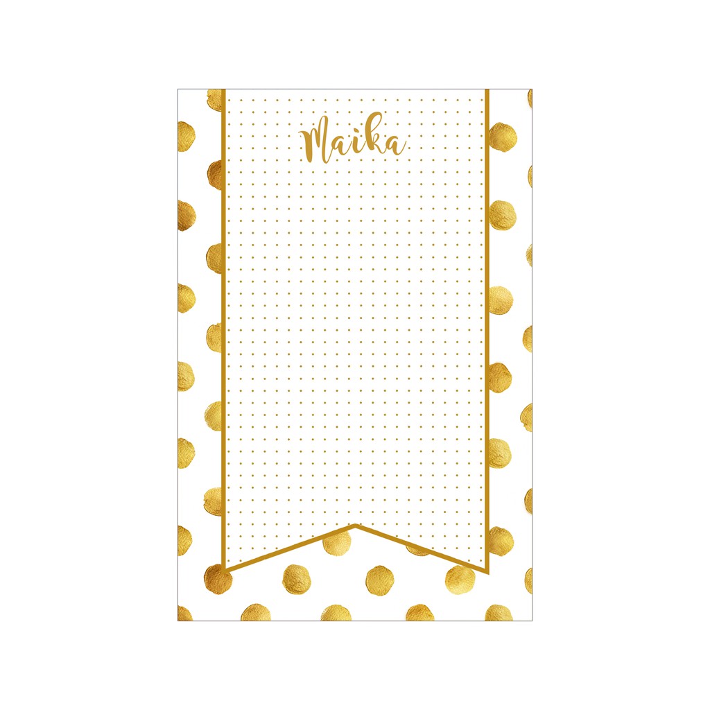 Personalized Notepads - Gold Drawn Polka | Shopee Philippines