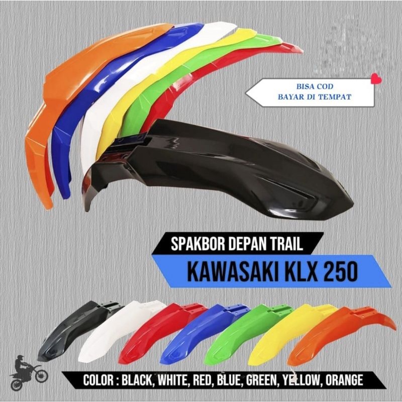 HITAM HIJAU MERAH PUTIH Front Fender KLX Dtracker 150 250 Universal ...