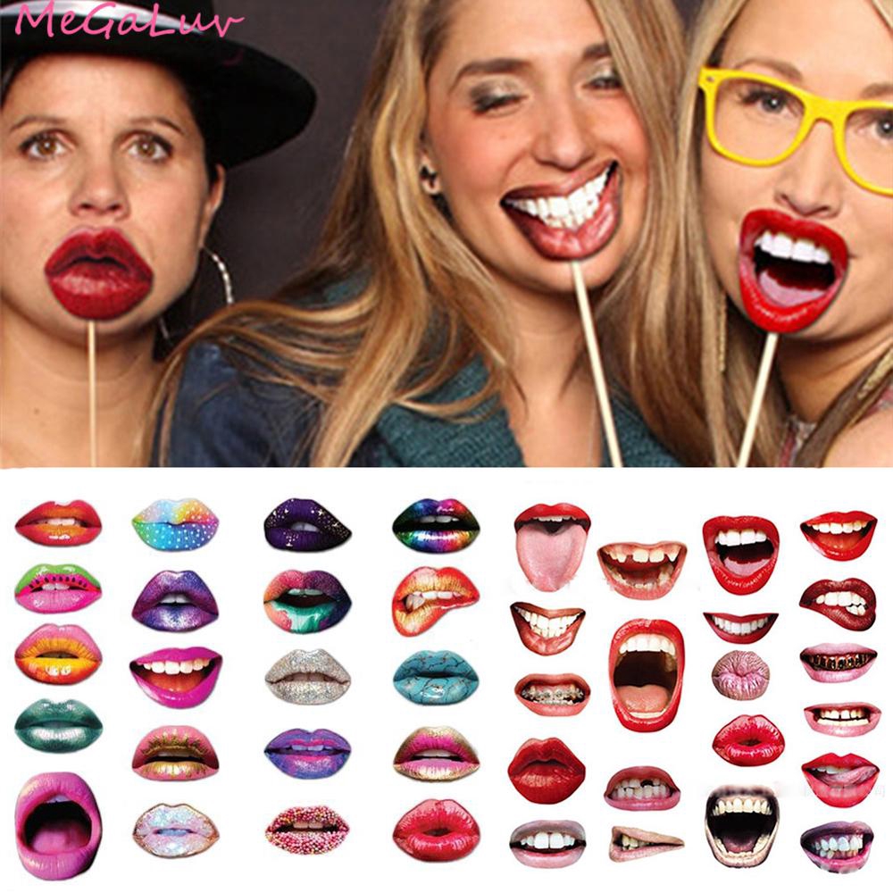 20pcs Funny Lip Mouth Photobooth Props Wedding Decoration Funny Lip ...