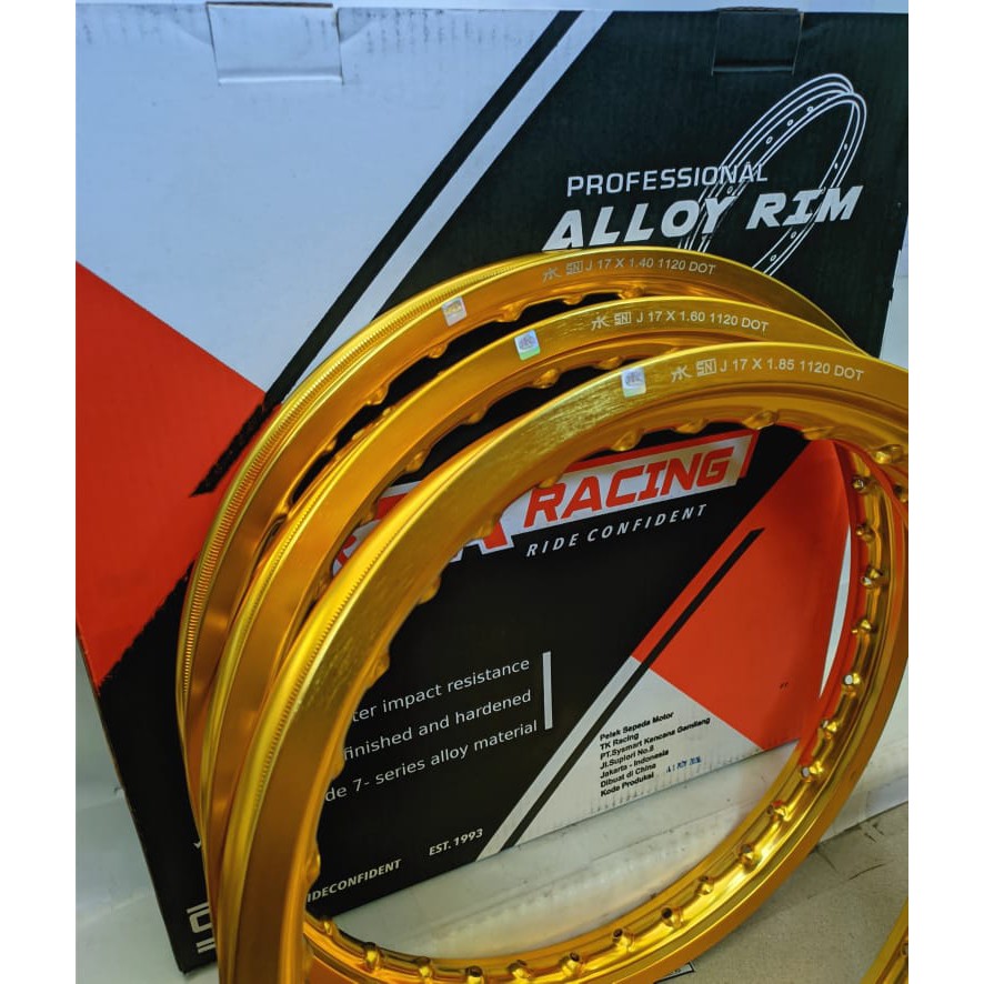 Original TK RACING Rims Bright Gold Shiny Ring 17X140.160.185 | Shopee ...