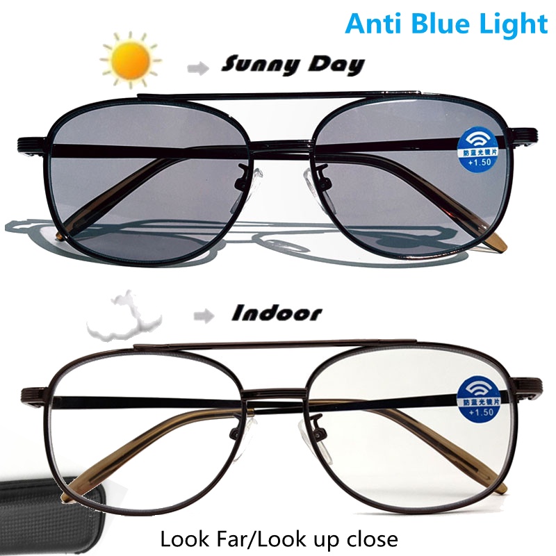Reading Glasses 4in1 Far-sighted and Near-sighted Anti Blue Light ...