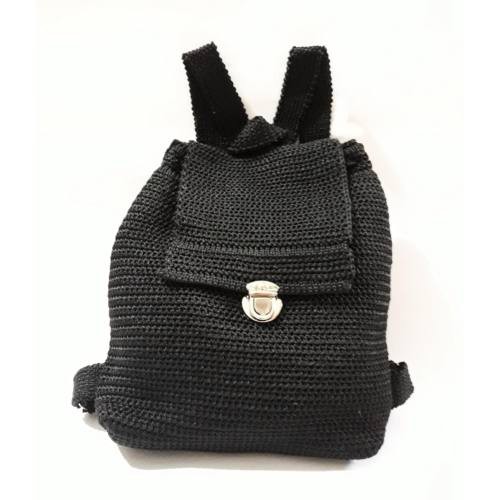 HITAM Plain Knitted Backpack Mini Backpack Black | Shopee Philippines
