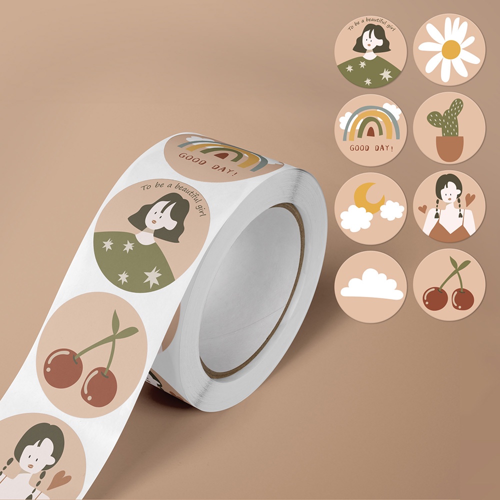 500pcs / roll Cute Cartoon Stickers Envelope Decorative Seal Sticker ...