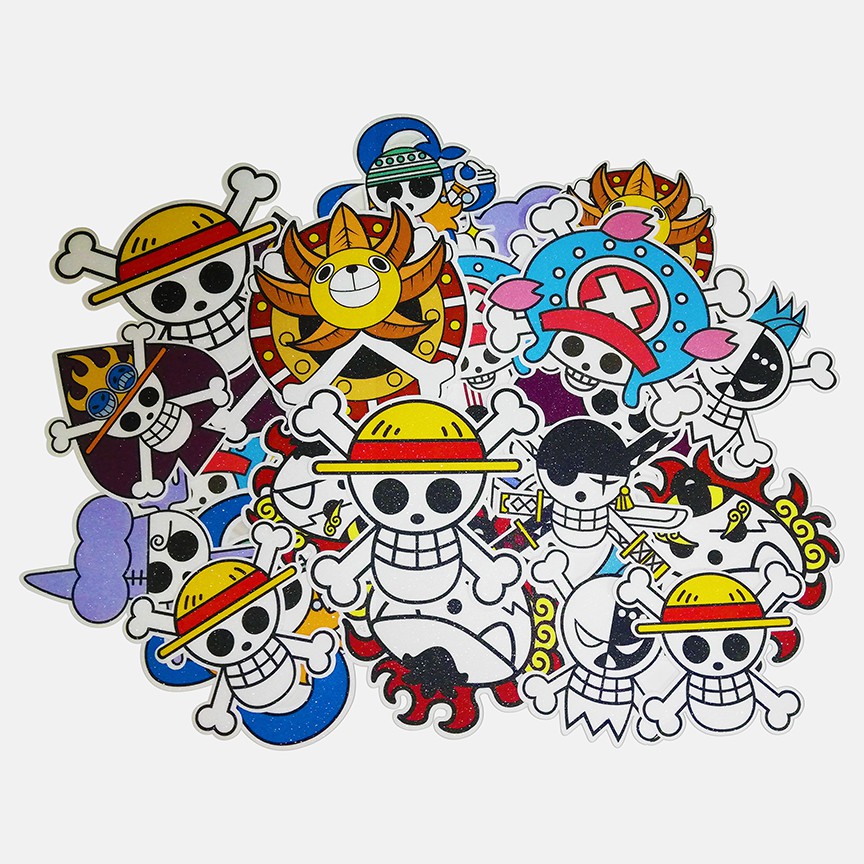 One Piece Pirates Jolly Roger | Glittered Vinyl Sticker sold per piece ...