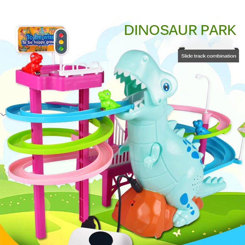 LMT - Cartoon Dinosaur Track Set Electric Slide Railcar Track Toy ...