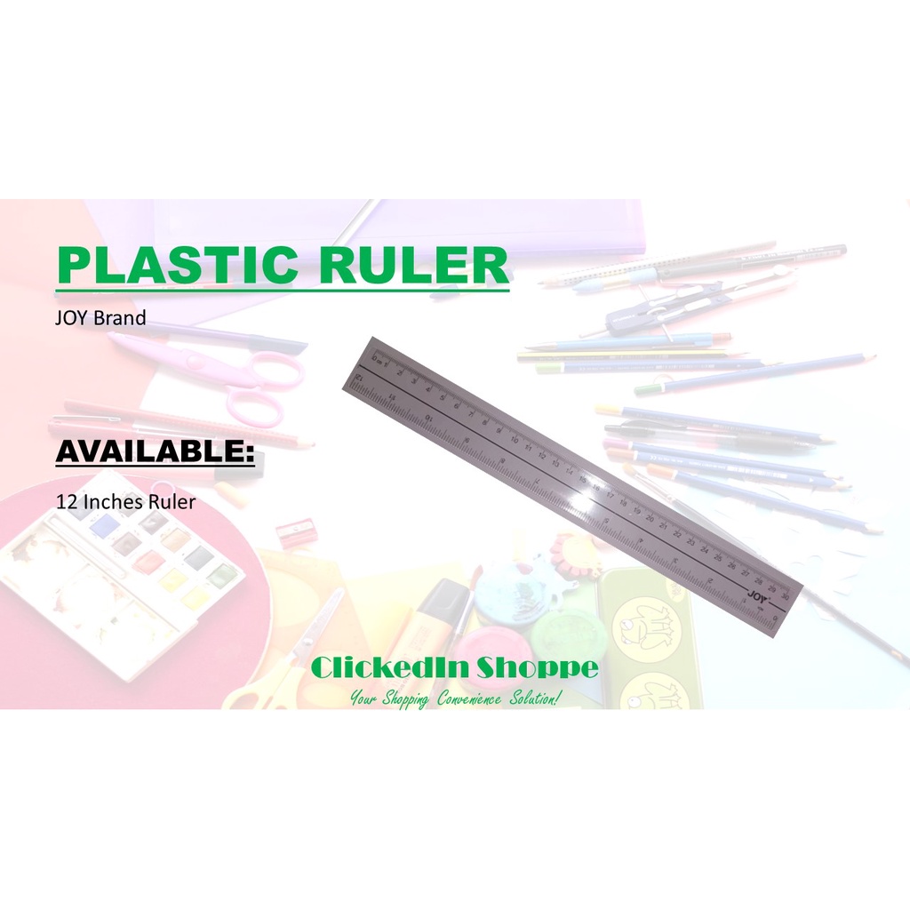 Plastic Ruler 12 Inches JOY Brand School Supplies Art Supplies ...