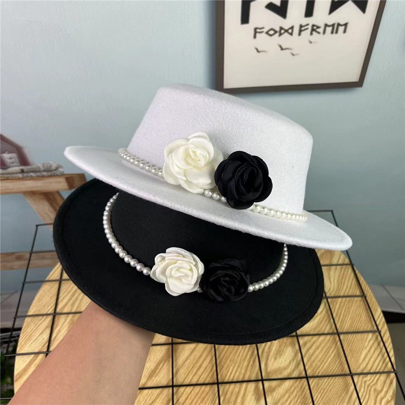 [All Colors] Luxurious jade belt hat with camellia flowers m8 | Shopee ...
