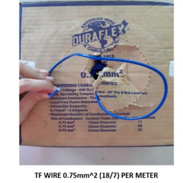 TF WIRE ELECTRICAL WIRE 18/7 0.75MM PER 10 METERS | Shopee Philippines