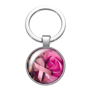 Pink ribbon Breast Cancer Awareness Hope keychain Bag Car key chain ...