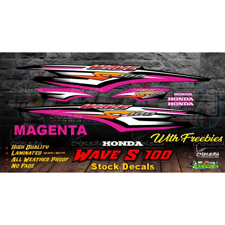 Honda Wave S 100 Stock Decals / Stickers with freebies | Shopee Philippines