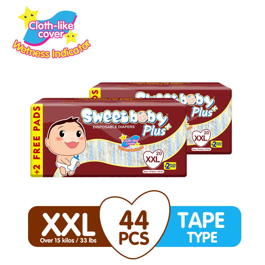 Sweetbaby Plus Big Pack XXL 20+2 x 2 (44pcs) | Shopee Philippines