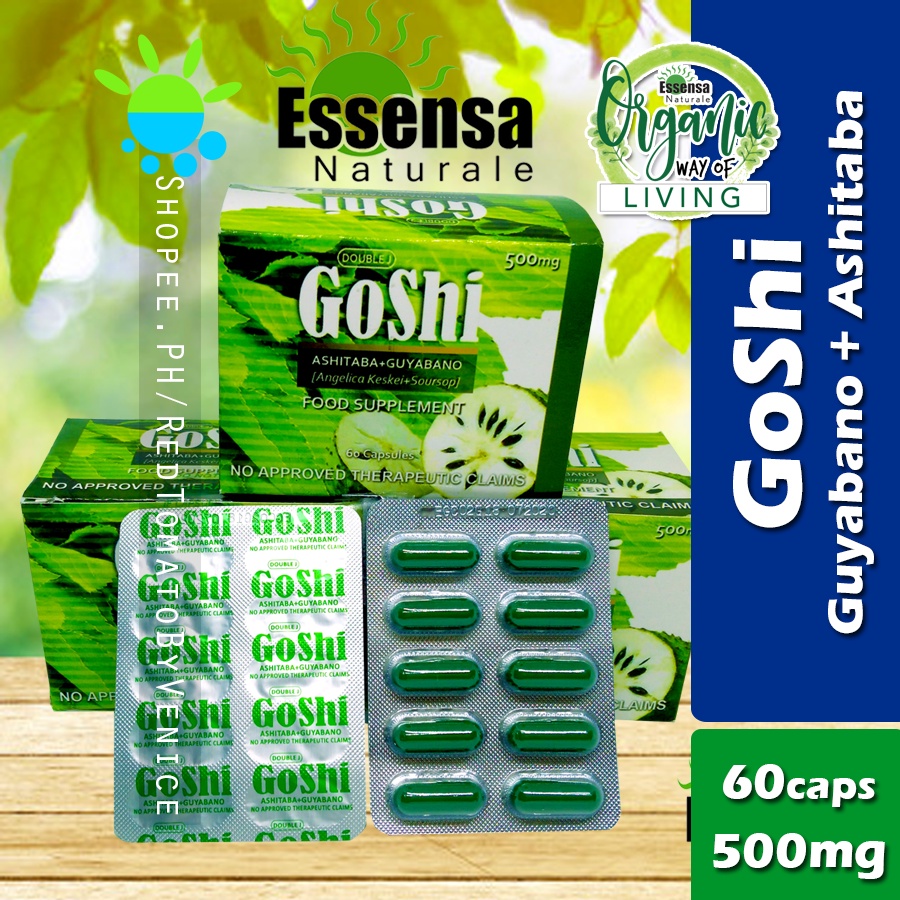 GOSHI Ashitaba + Guyabano 60 Capsule Herbal Food Supplement by Essensa ...