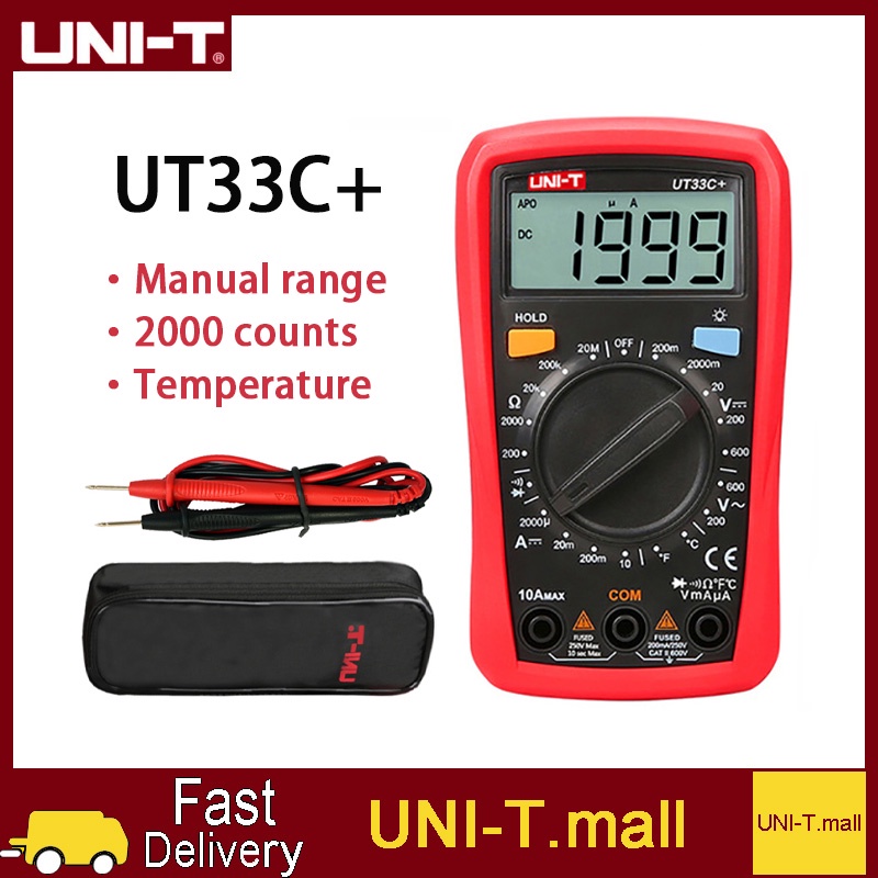 Uni T Ut33c High Precision Multimeter Digital Lcd Ac Dc 2mf Capacitance Lcd Portable Tester