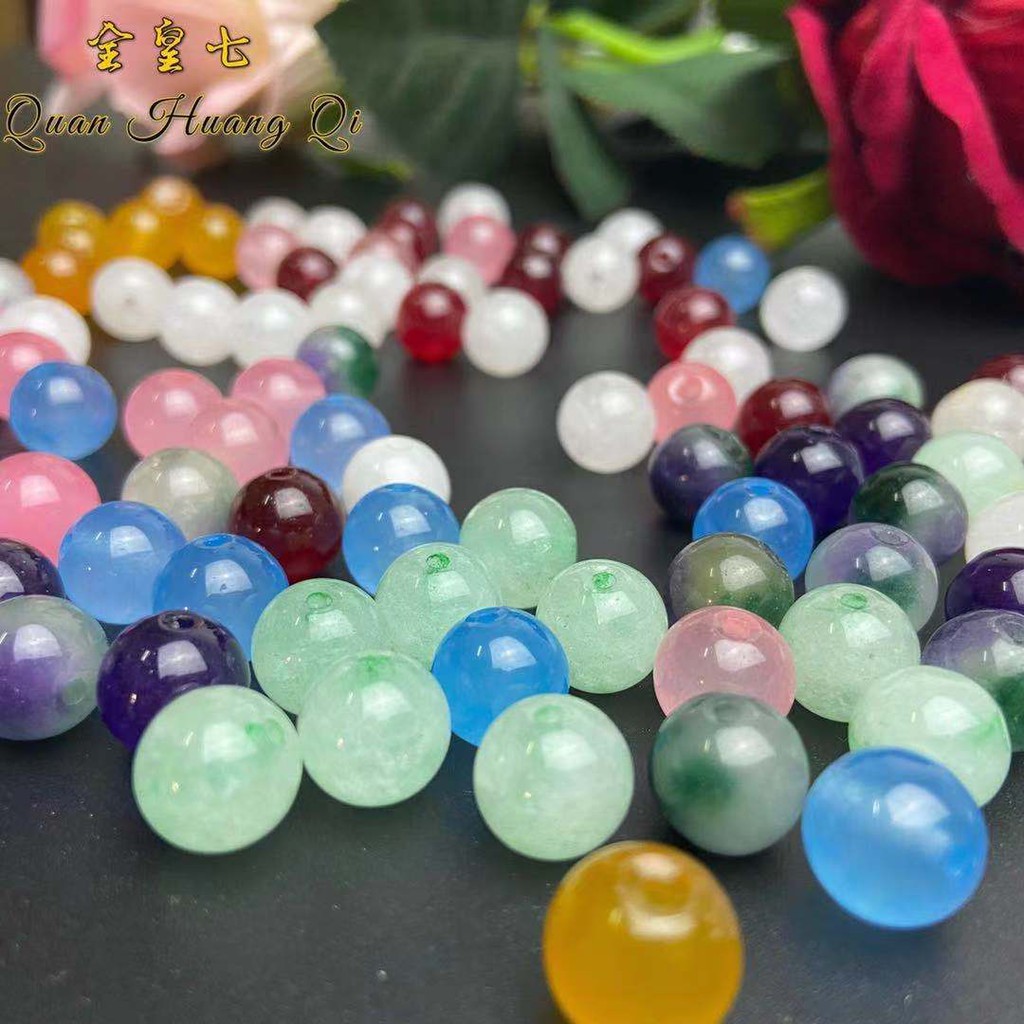 QHQ 3-10pcs 6/8/10mm Grade B jade, semi-precious stone, Chinese jade ...