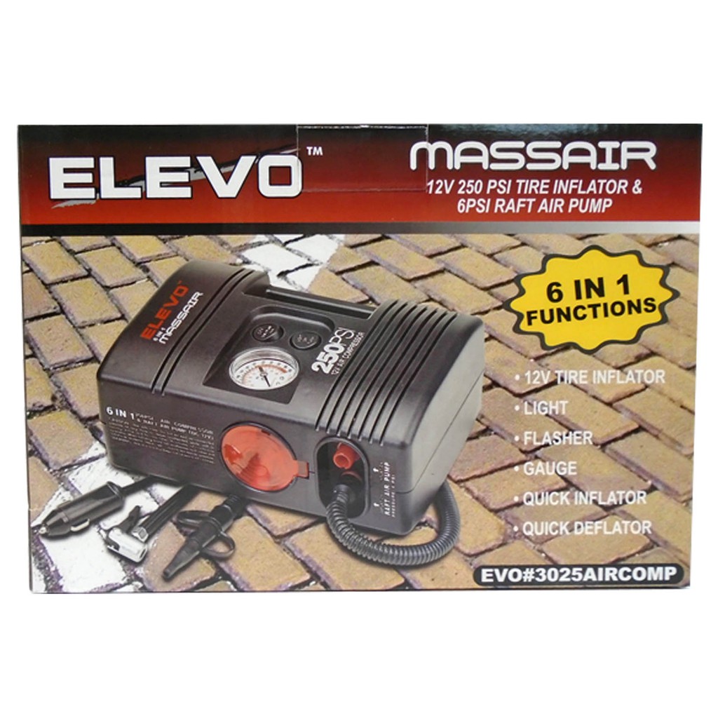 Concorde Elevo air compressor 6 in 1 12v 250psi with gauge and flasher ...