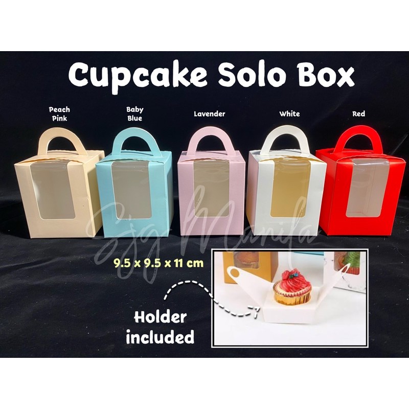 Cupcake Solo box with holder 10pcs | Shopee Philippines