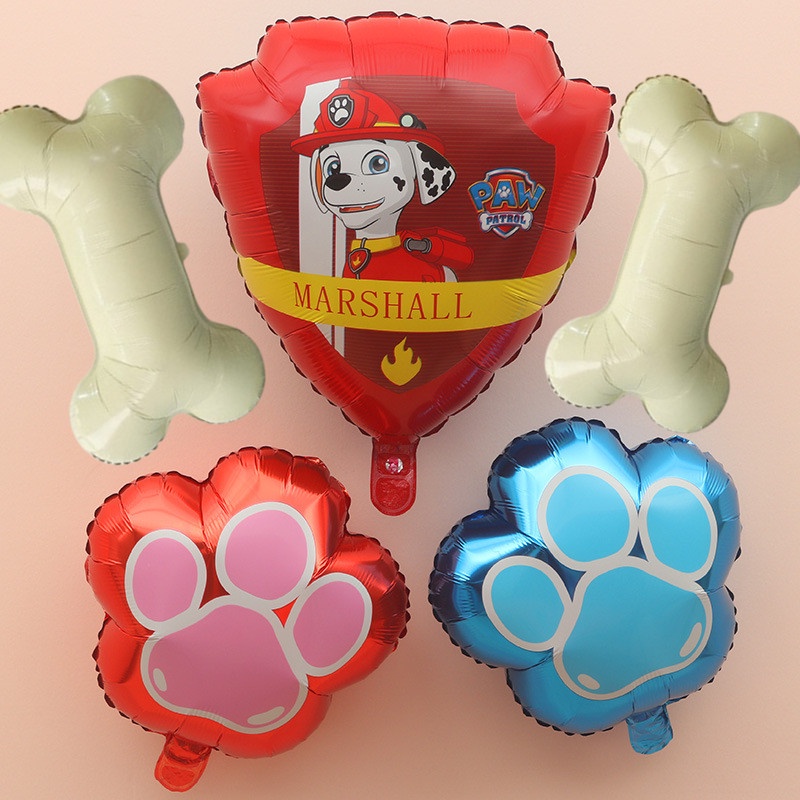 Paw Patrol Shield Dog Bone Foil Balloons Birthday Party Decorations Chase Marshall Rubble Skye ...