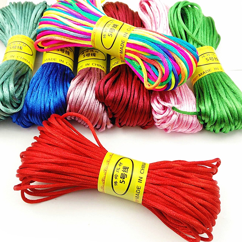 20 Yards/ bundle 2.5mm Polyester Braided Long Rope DIY Chinese Knot ...