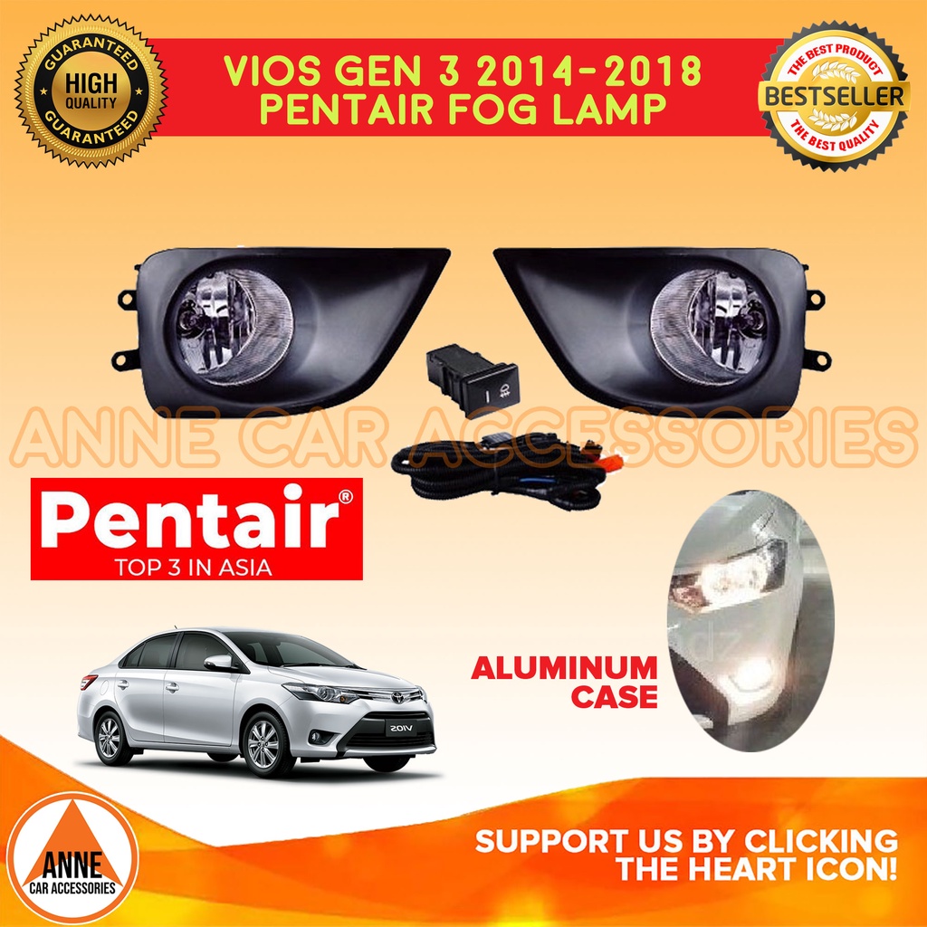 Pentair Foglamp Set Toyota Vios 2014 -2018 Aluminum Case Proof Fog ...