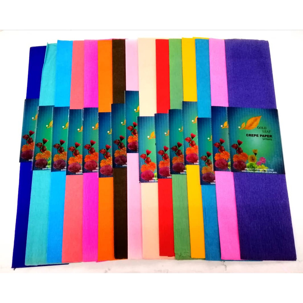 Gold Leaf Crepe Paper / kertas Crepe Germany 1pcs | Shopee Philippines
