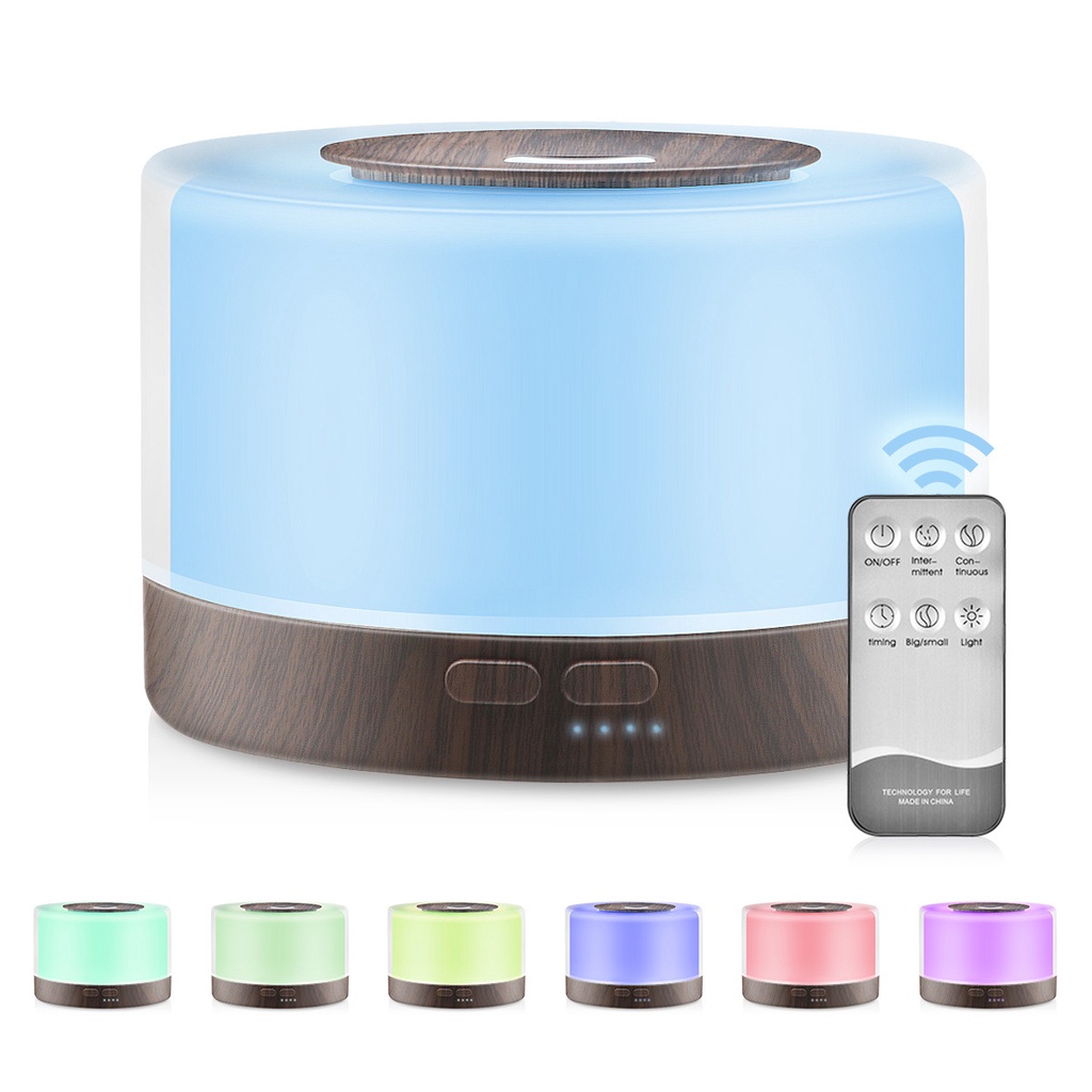 500ML 7 LED Aromatherapy Humidifier with Essential Oil Ultrasonic ...