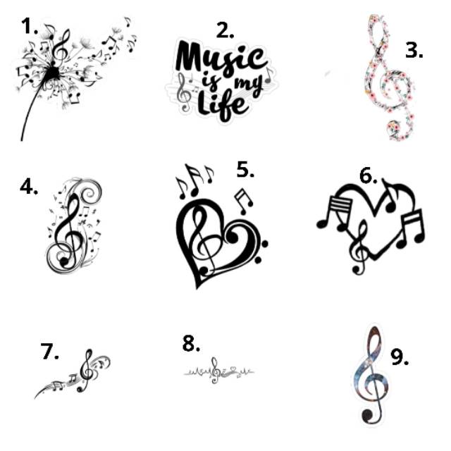 St17 - STICKY TATTOO TEMPORARY motif Music note | Shopee Philippines