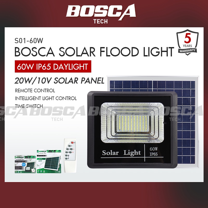BOSCA 5 years WARRANTY 60W SOLAR LED OUTDOOR FLOOD LIGHT street lamp ...