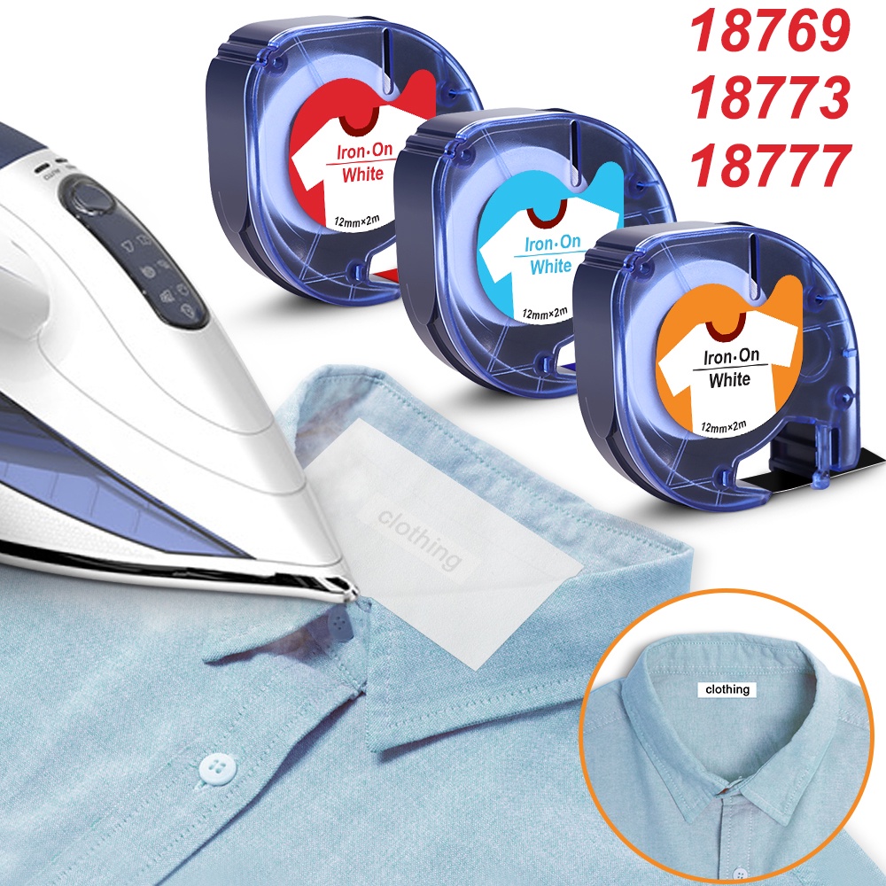 18769 18771 18773 18777 Dymo Compatible Letratag Iron-on Labeling Tape ...