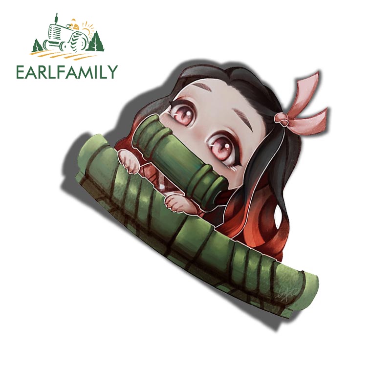 EARLFAMILY 13cm x 11.3cm for Demon Slayer Kamado Nezuko Chibi Peek Car ...