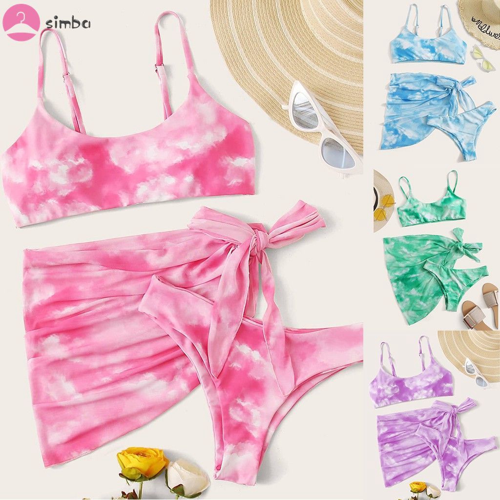 simba-ph simba-ph Women's Bikini Print Set Swimsuit Three Piece Filled ...
