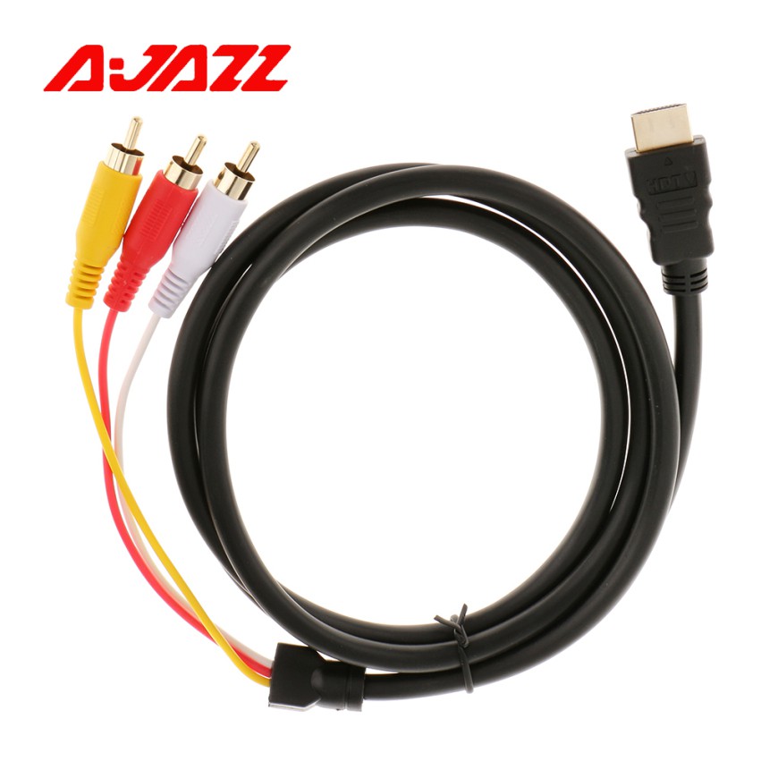 Male to 3 RCA RGB Male Video Audio AV Adaptor Cable For HDTV DVD Player ...