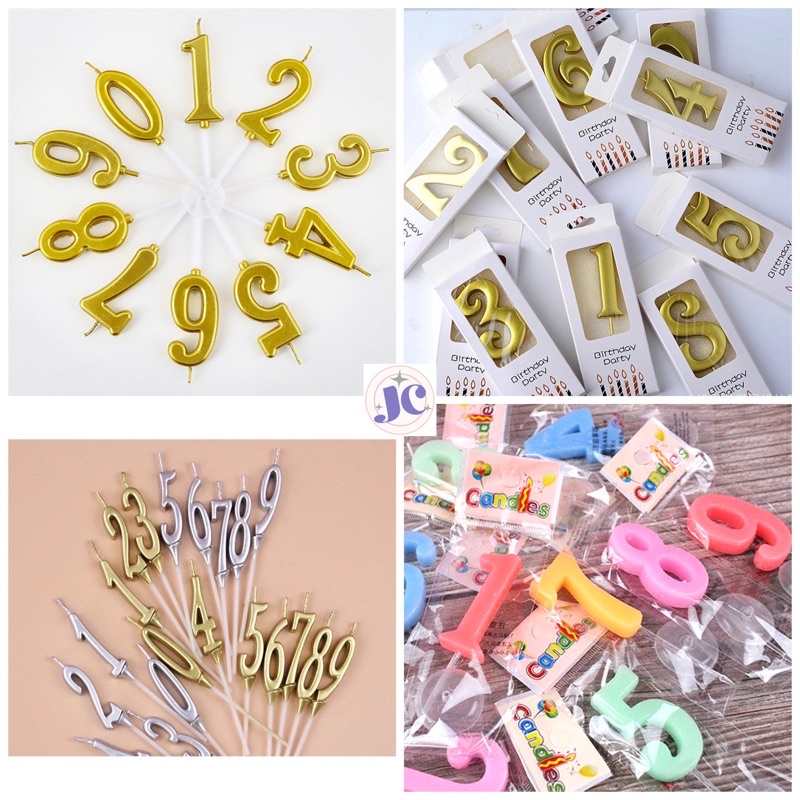 Metallic Number Candle Gold Candle Gold Number Candle Birthday Candle ...