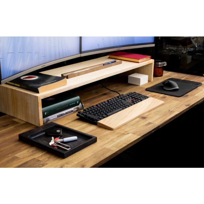 Solid wood Monitor riser | desk self | desk organizer | desk ...