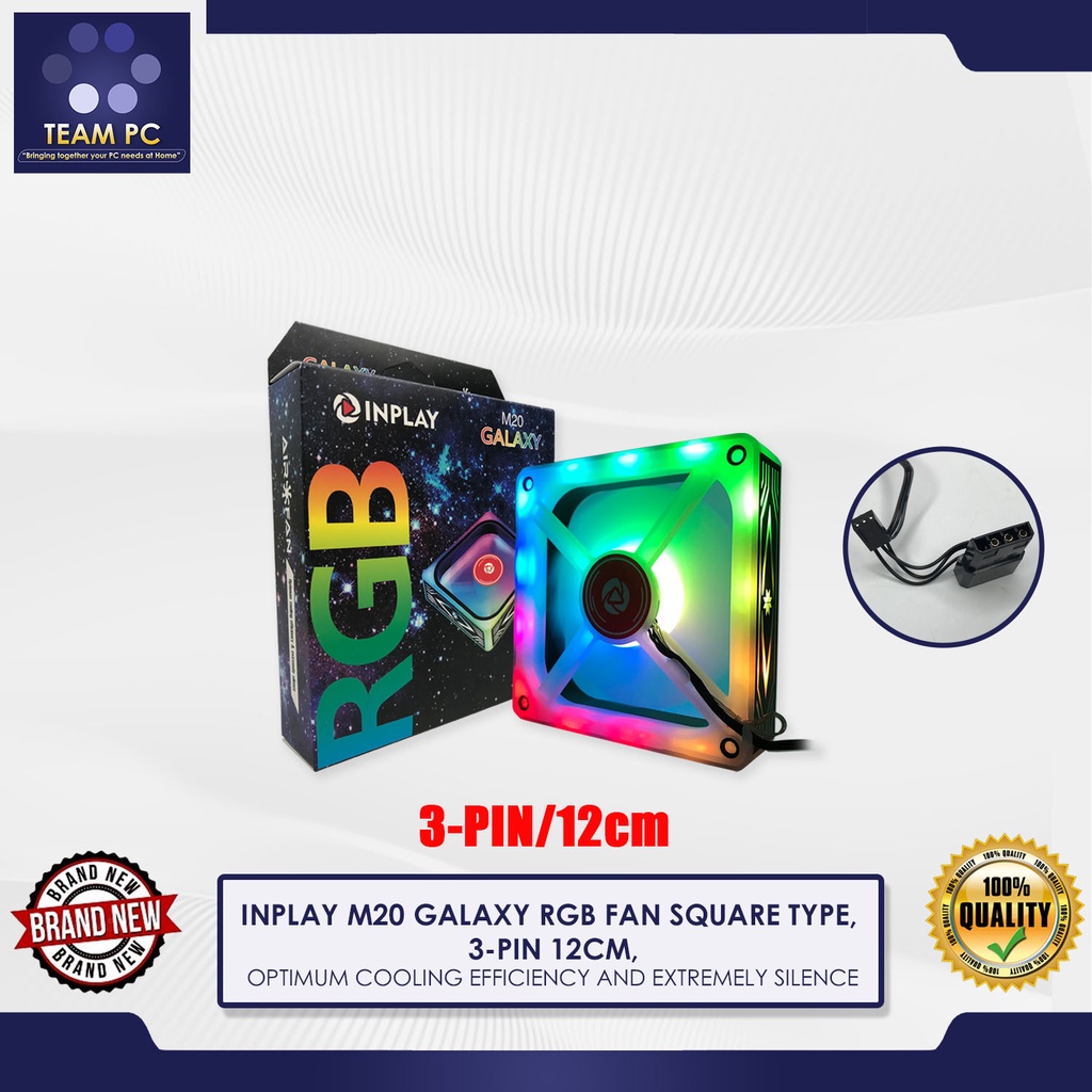 INPLAY M20 GALAXY RGB FAN SQUARE TYPE, 3-PIN 12CM, OPTIMUM COOLING ...
