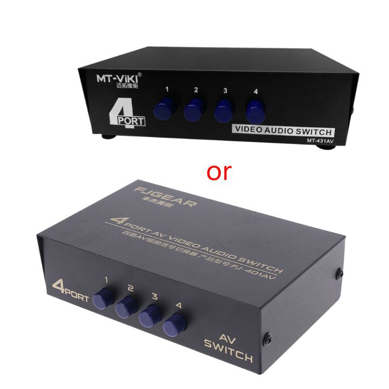 4 Port AV Video RCA 4 Input 1 Output Switcher Switch Selector Splitter ...