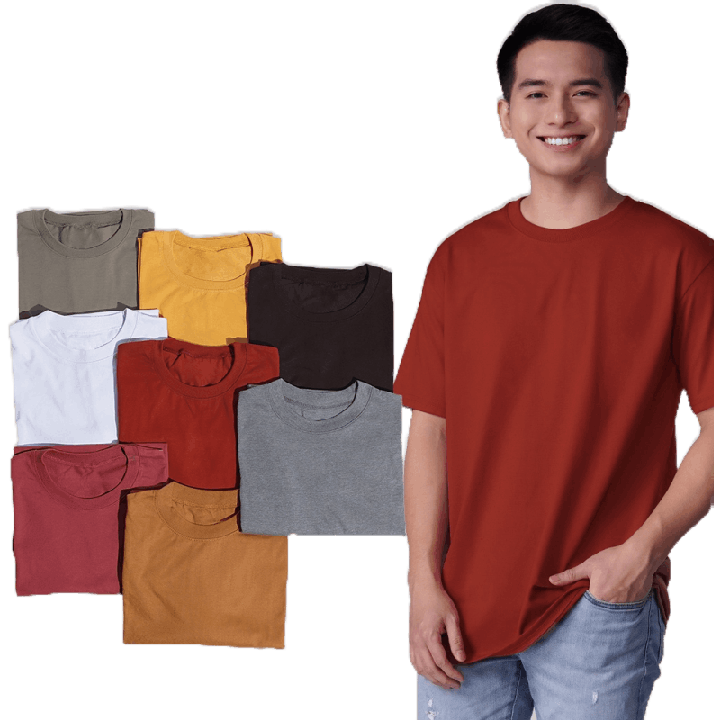 Infinitee Plain Tshirt For Men Warm Color Rust Brown White Gray Mustard ...