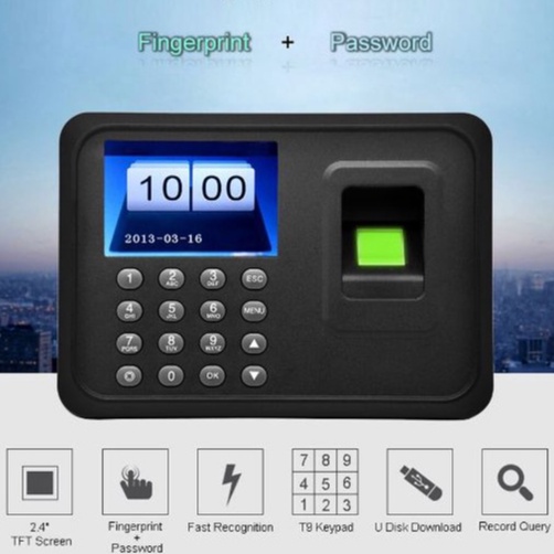 Biometric Fingerprint Time Attendance Machine Office Checktime Clock ...