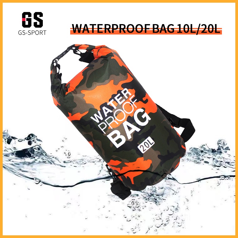 Ocean Pack Camouflage Dry Bag (10L 20L)Waterproof bucket bag Sling Shoulder Backpack Outdoor ...