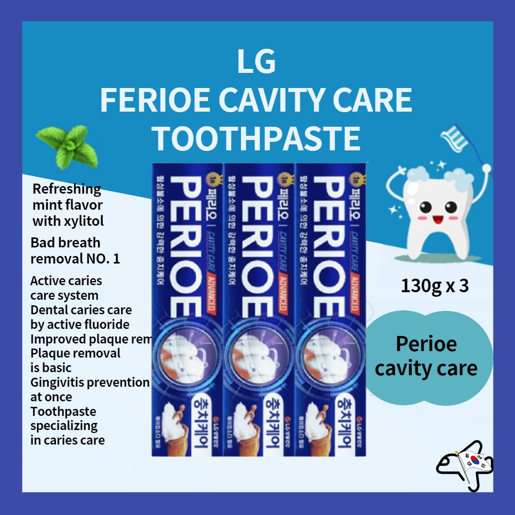 LG Ferioe Cavity Care Advanced Toothpaste/ 130g x 3 / Korean toothpaste ...