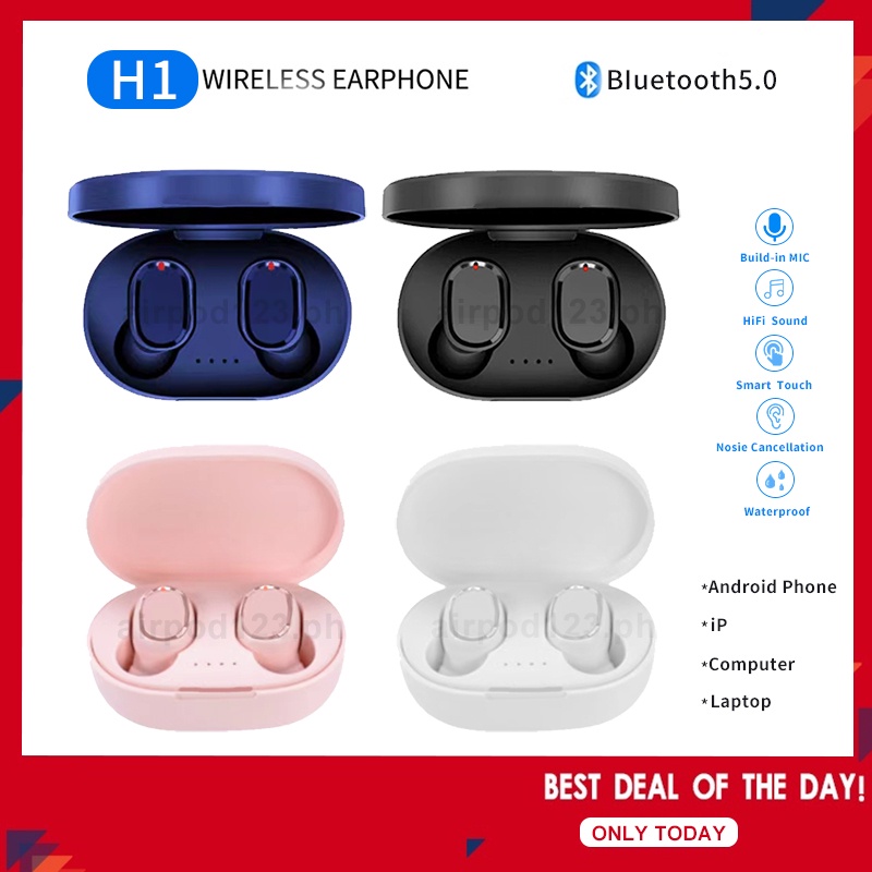 H1 TWS Macaron Bluetooth Earphones Stereo Wireless Headset Build-in Mic ...