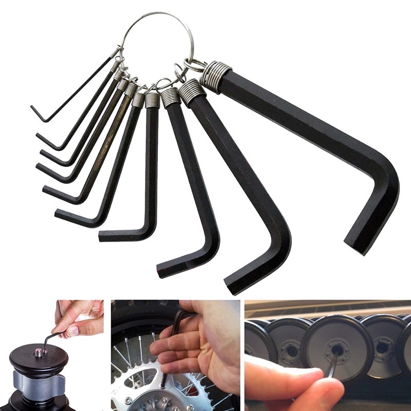 10pcs Hexagon / Hex Key Ring Wrench Set Allen Wrenches | Shopee Philippines